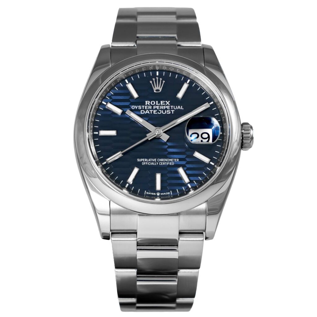 Rolex Datejust 36 Blue Motif Dial 126200 - Van Wonderen Watches